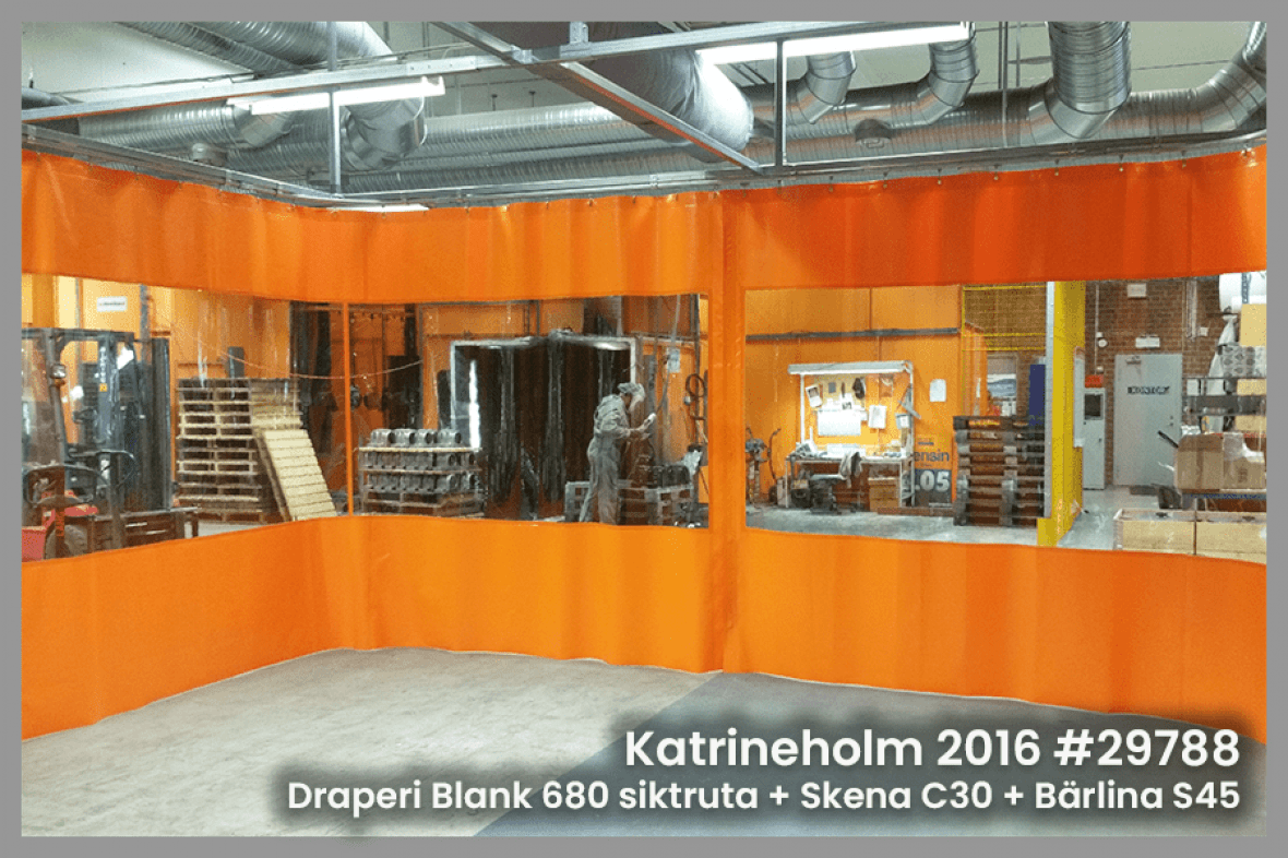 Draperi Blank - Kraftigt Industridraperi med Siktruta