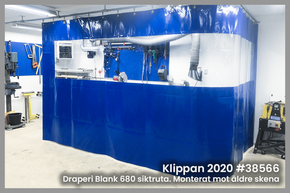Draperi Blank - Kraftigt Industridraperi med Siktruta